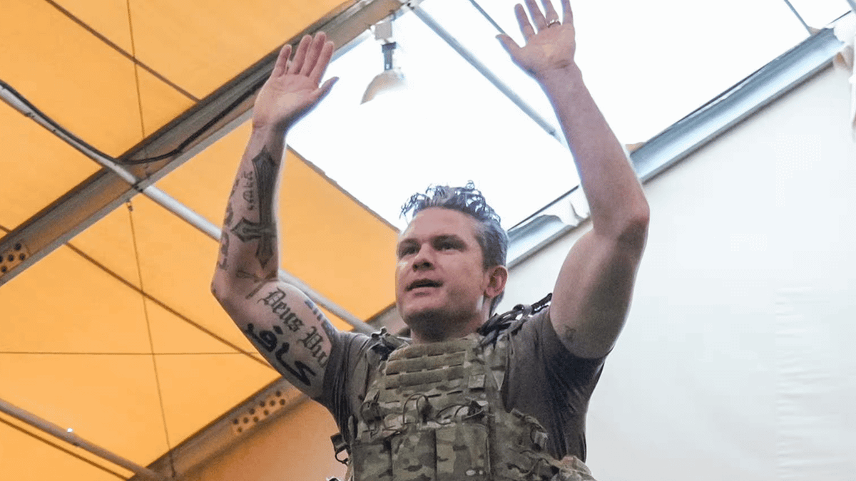 US Defence Secretary Pete Hegseth accidentally exposes controversial tattoo