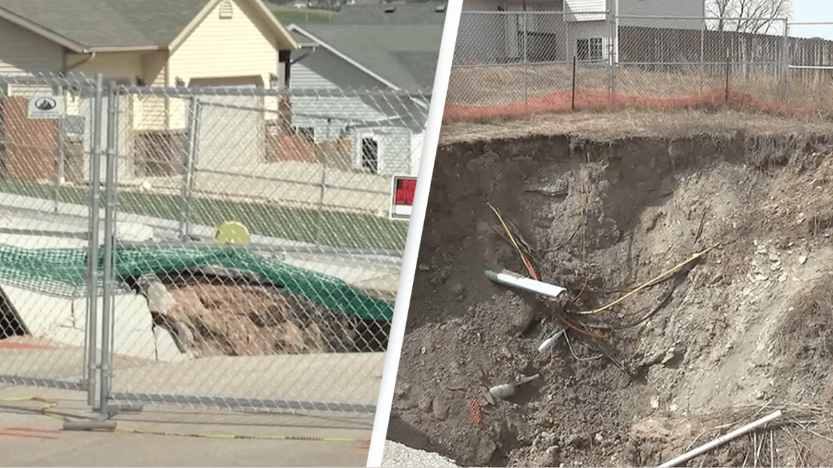 Residents live in fear their houses will be swallowed as giant ...