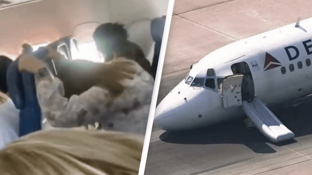 New footage shows terrified passengers inside plane that landed without ...