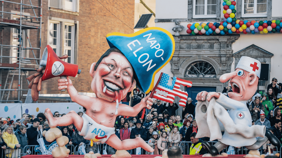 Controversial floats of Trump, Putin and Elon Musk with swastika leave ...