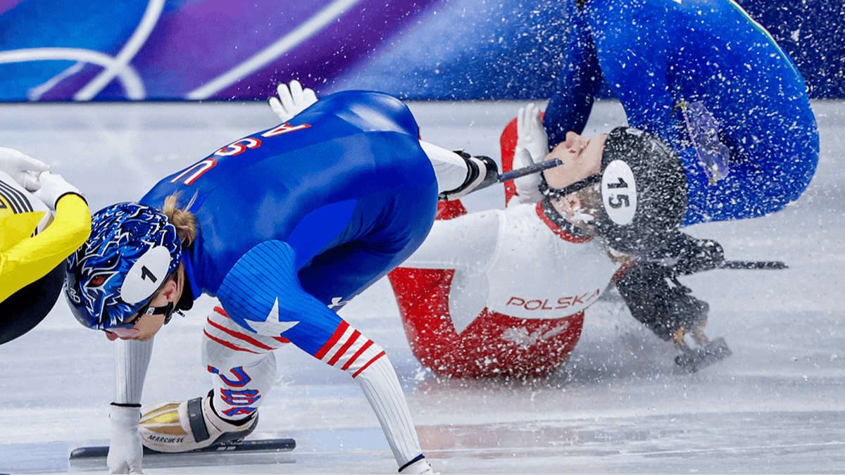 Olympic speed skater rushed to hospital after opponent’s blade slices ...