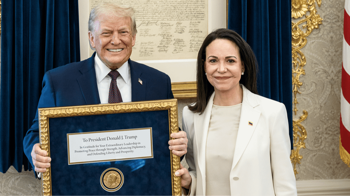 Nobel Peace Prize winner seen leaving White House with goody bag after ...