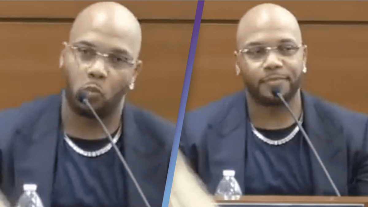 Flo Rida grooves along to his own music while appearing in court