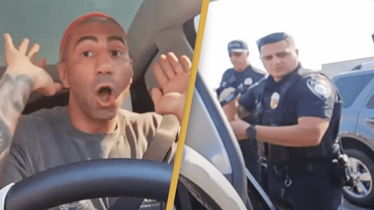 Terrifying moment streamer is swatted in middle of parking lot