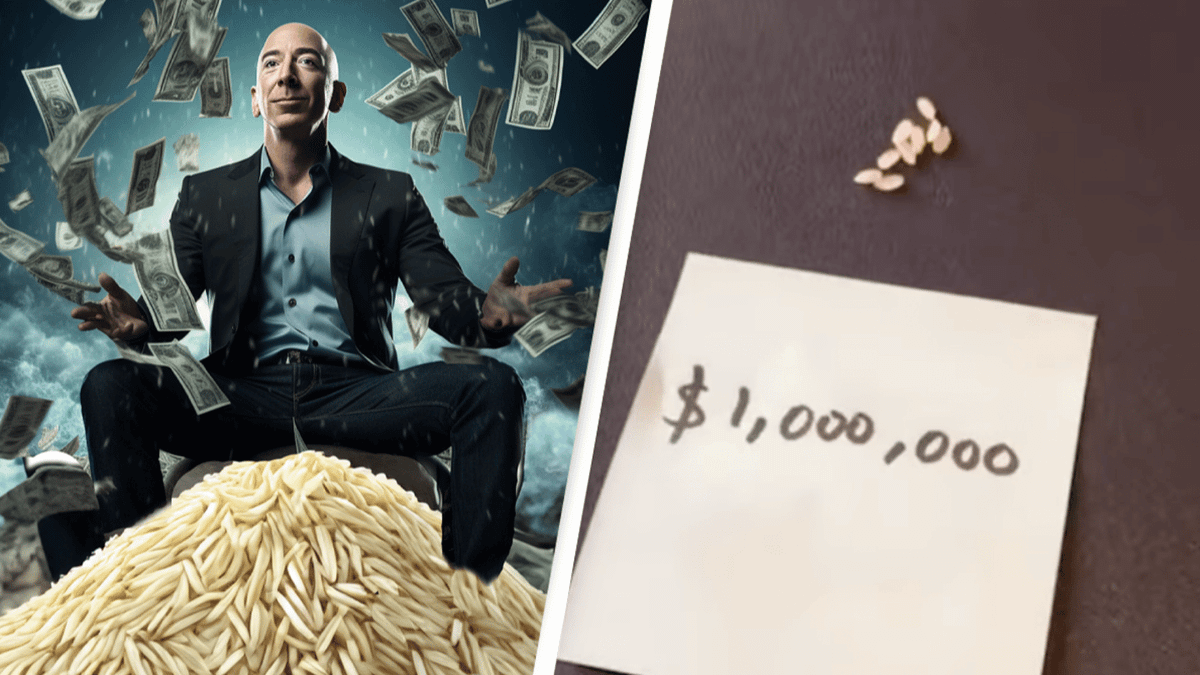 Man uses grains of rice to show how much Jeff Bezos is worth compared ...