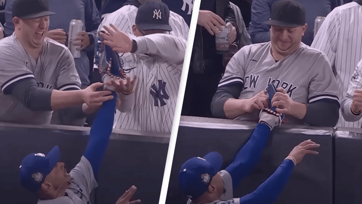 'Unbelievable' footage of Yankee's fan trying to steal ball from Dodger ...