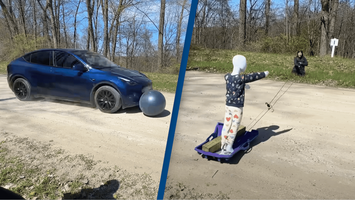 People divided after man tests how his Full Self-Driving Tesla reacts ...