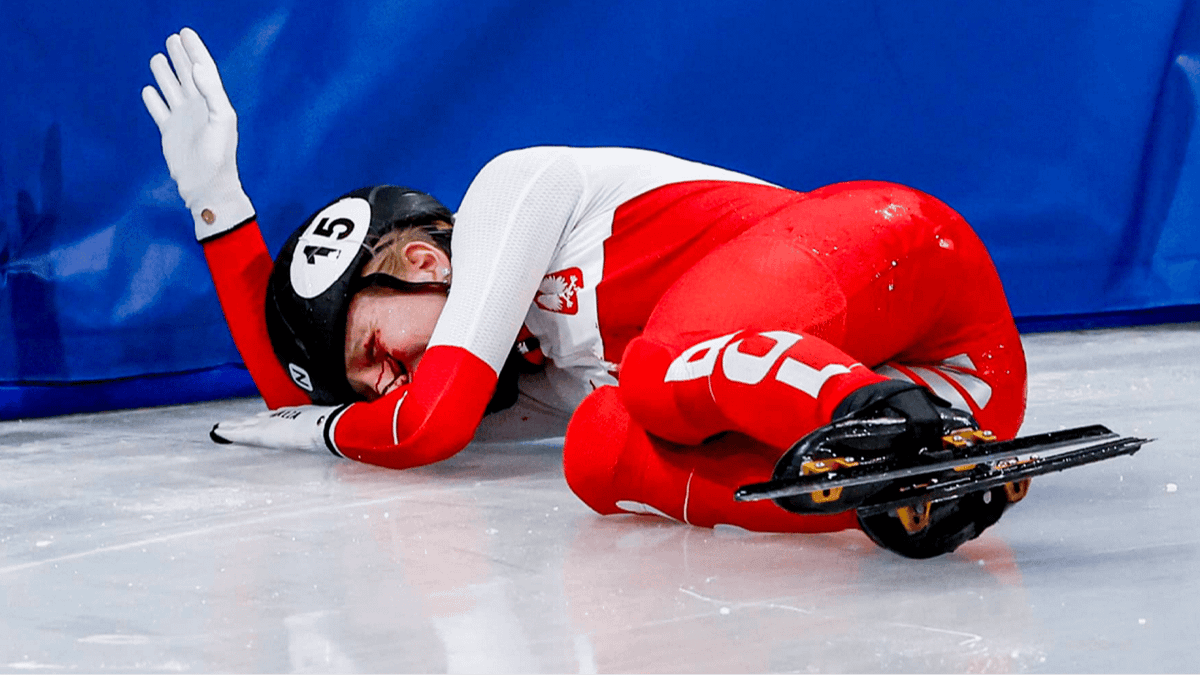 Olympic speed skater gives health update with selfie from hospital bed ...