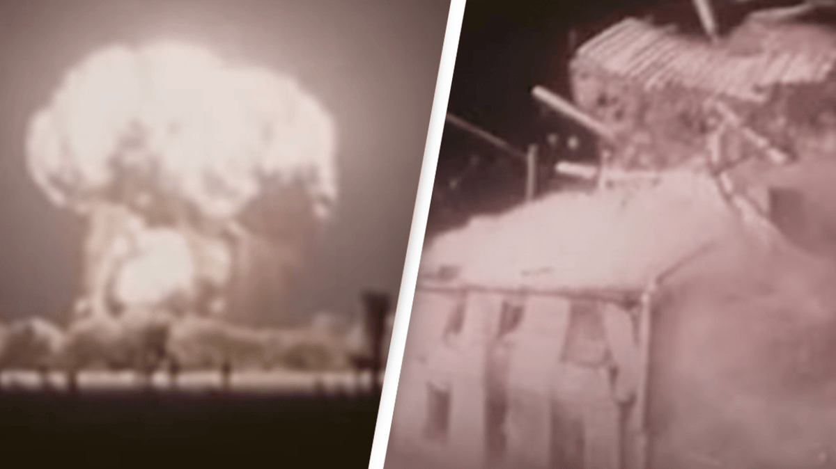Terrifying footage shows deadly impact of a nuclear bomb dropped on a ...