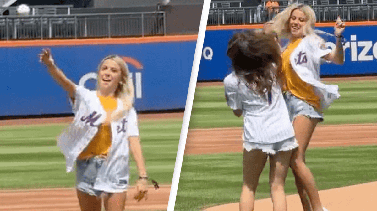 Baseball fans are ripping into Hawk Tuah Girl over her first pitch at ...