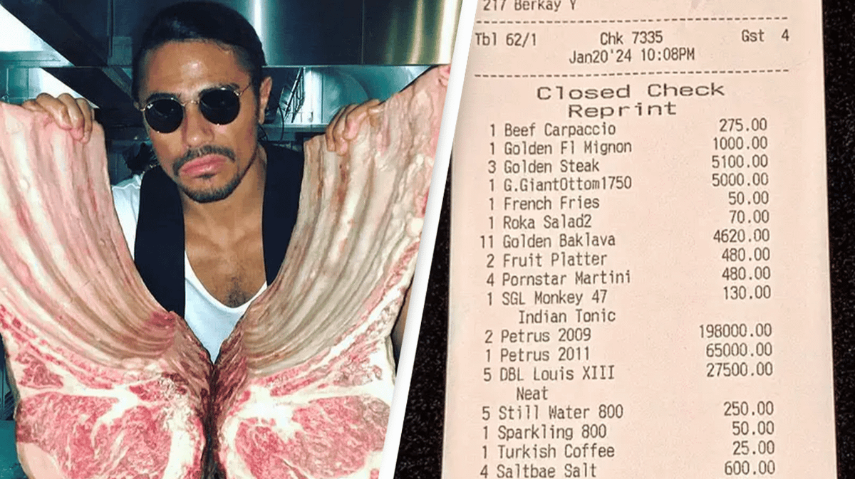 Salt Bae sparks outrage after bragging over $108,000 receipt at his ...