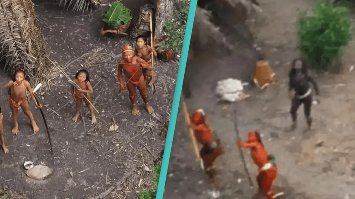 Drone footage captures incredibly rare images of uncontacted people who ...