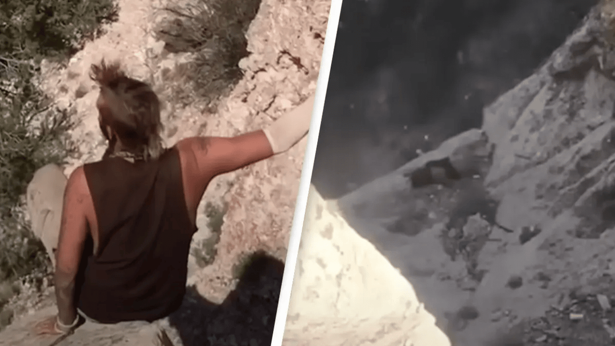 Horrifying moment man plunges 100ft off the Grand Canyon 'trying to get ...