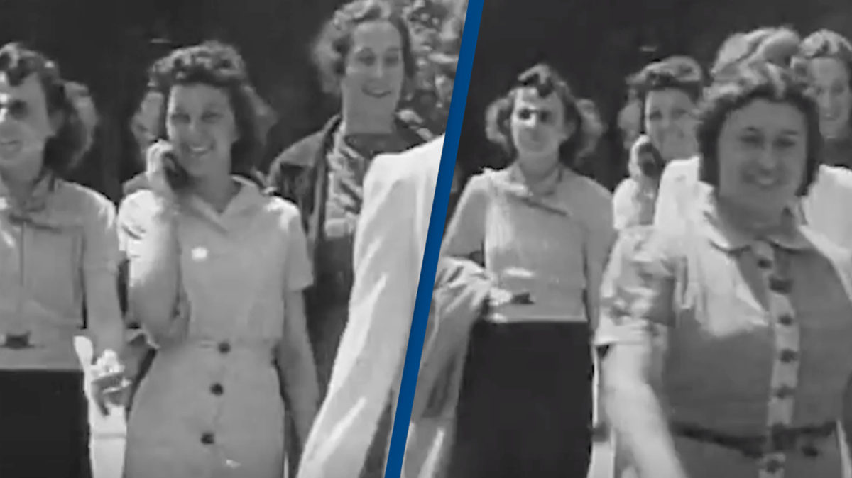 Woman spotted 'chatting on phone' in 1938 video that 'proves time ...