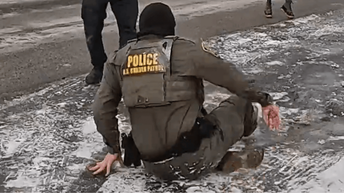 Everyone’s wondering the same thing after ICE agent slips on ice in ...