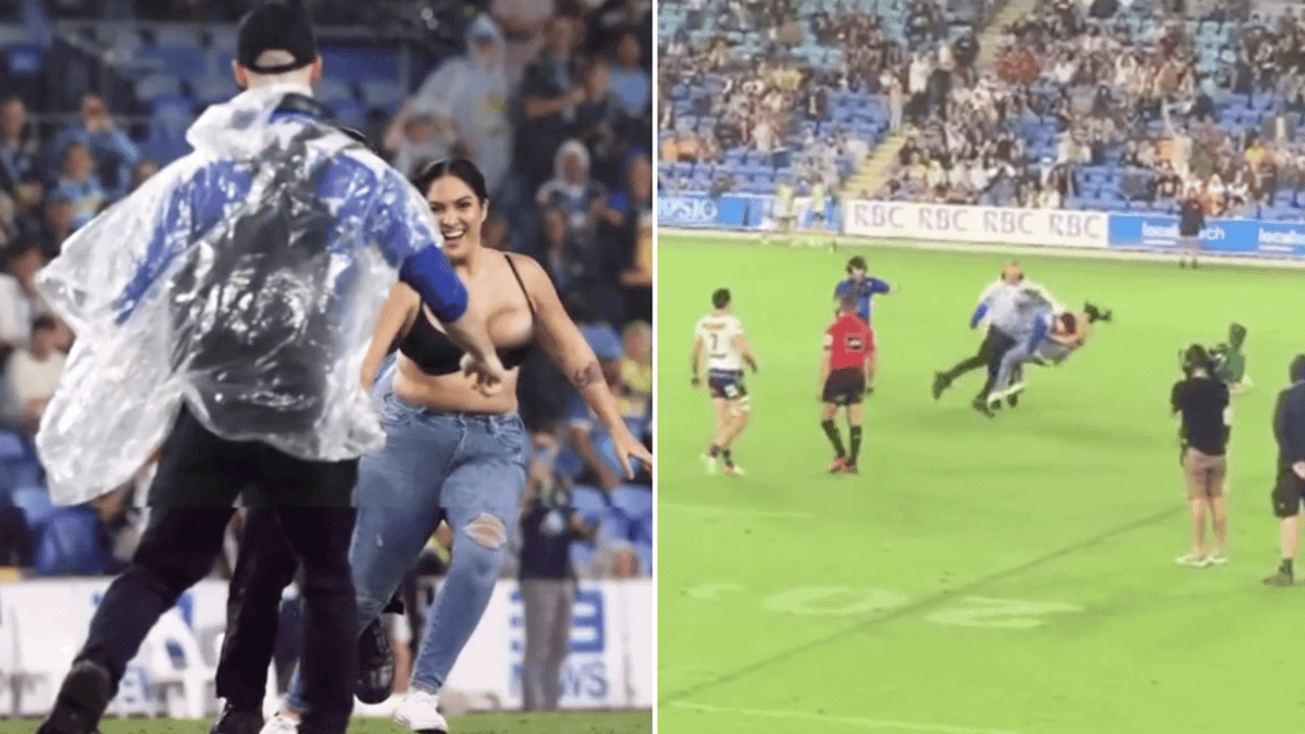 NRL Streaker Wiped Out By Security Guard Has Been Dumped By Boyfriend ...