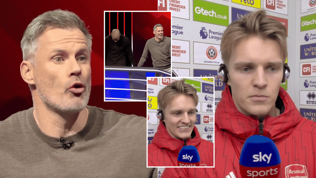 Jamie Carragher addresses elephant in the room during Martin Odegaard ...