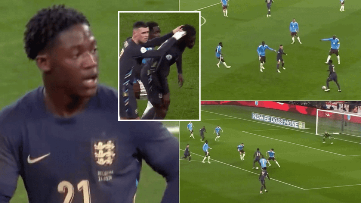 Incredible compilation from Kobbie Mainoo's full England debut shows he ...