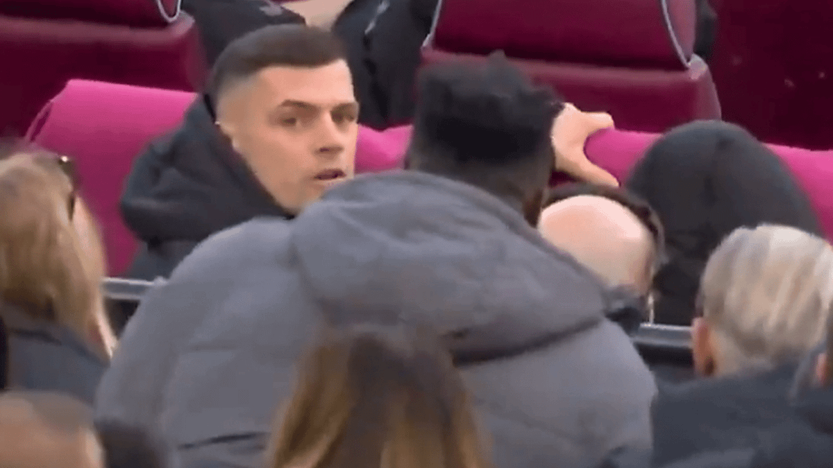 Granit Xhaka Involved In Confrontation With West Ham Fan as Game Halted
