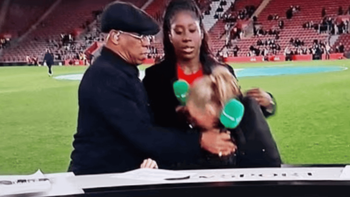 Laura Woods Appears To Collapse Live On-Air As Ian Wright Moves In To ...