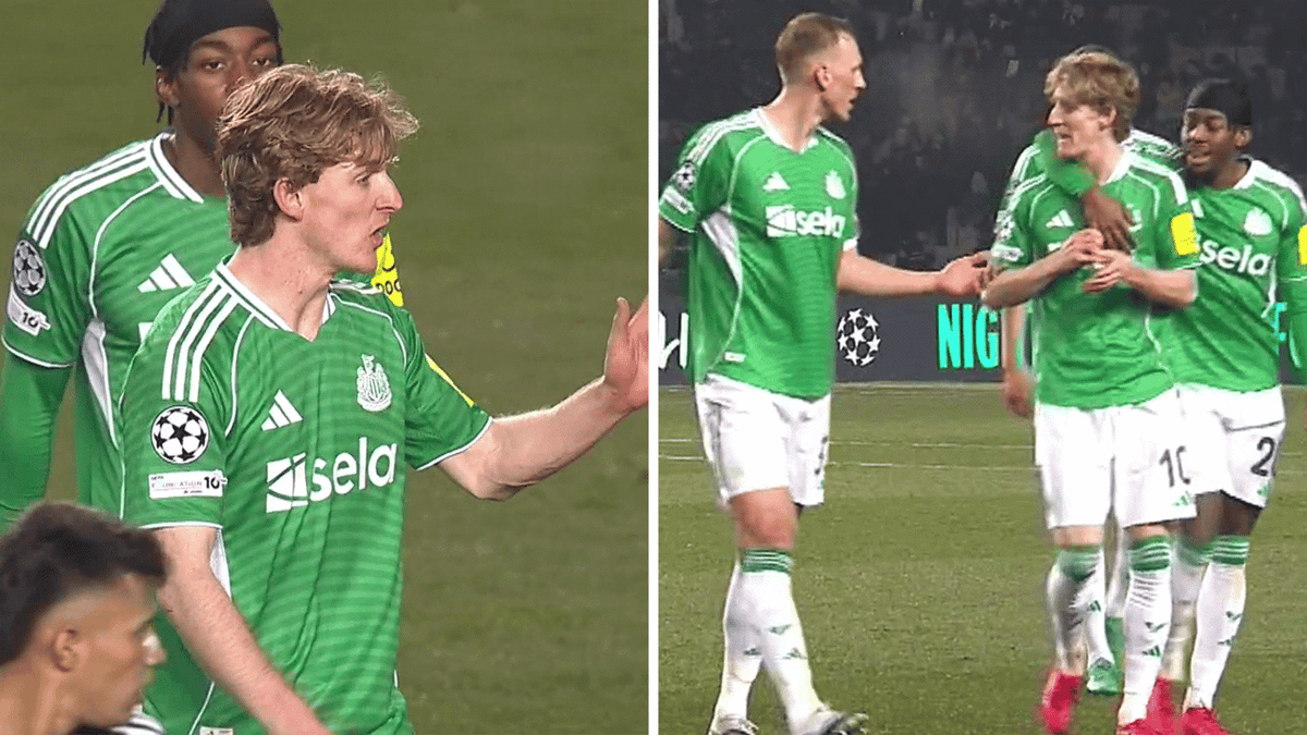 Anthony Gordon separated from Newcastle teammate at half-time as fans ...