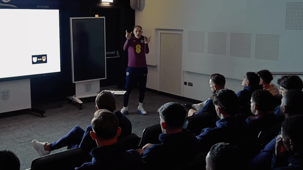Footage emerges of Thomas Tuchel's emotional speech to England players ...