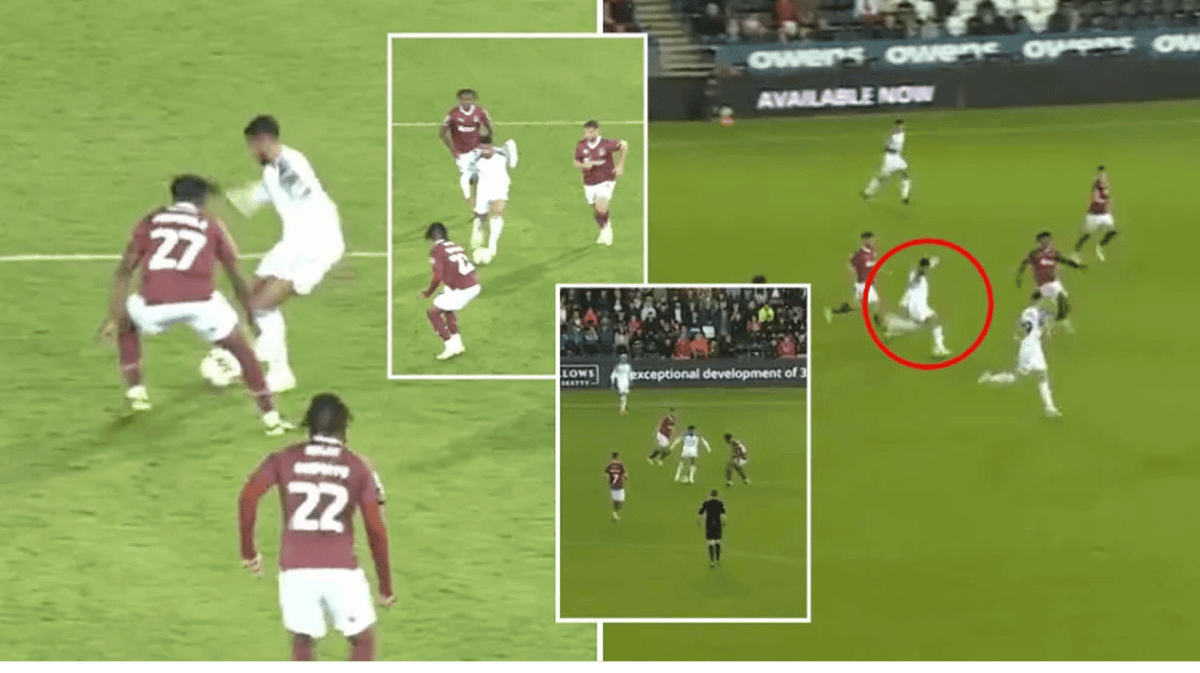 Josh Ginnelly scores his first goal for Swansea and it's a goal of the ...