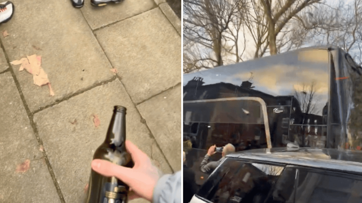 Man Utd team bus damaged by projectile ahead of clash with Liverpool at ...