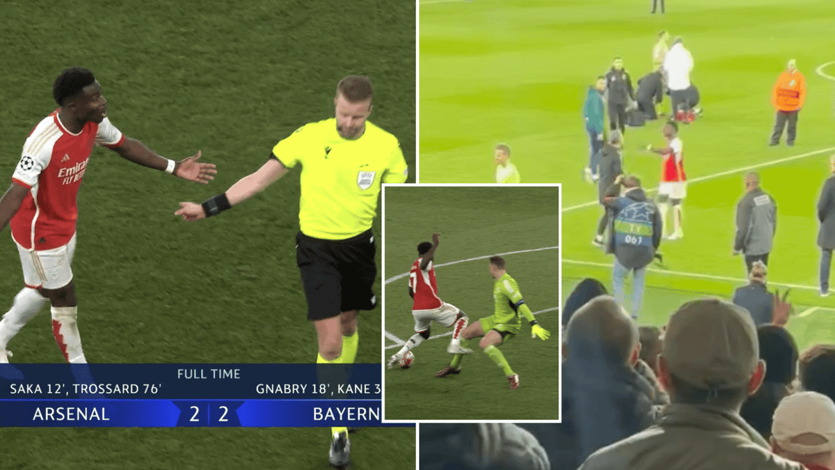 Bukayo Saka was absolutely convinced referee should have given 95th ...