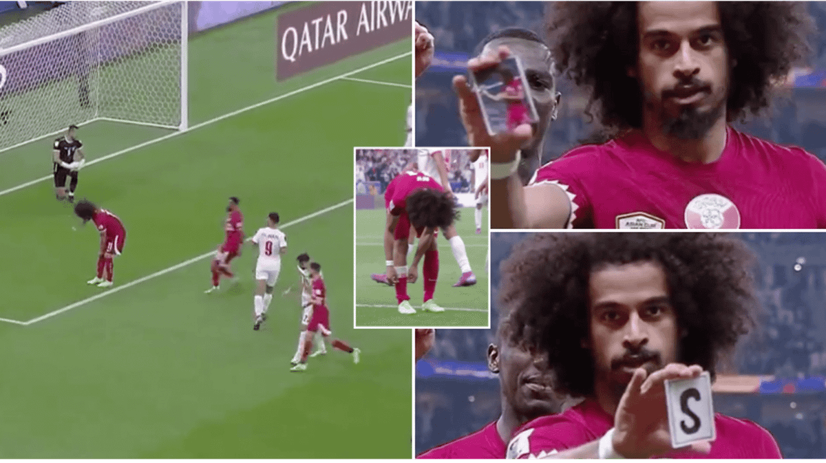 Qatar's Akram Afif performs 'cold' card trick celebration after scoring ...