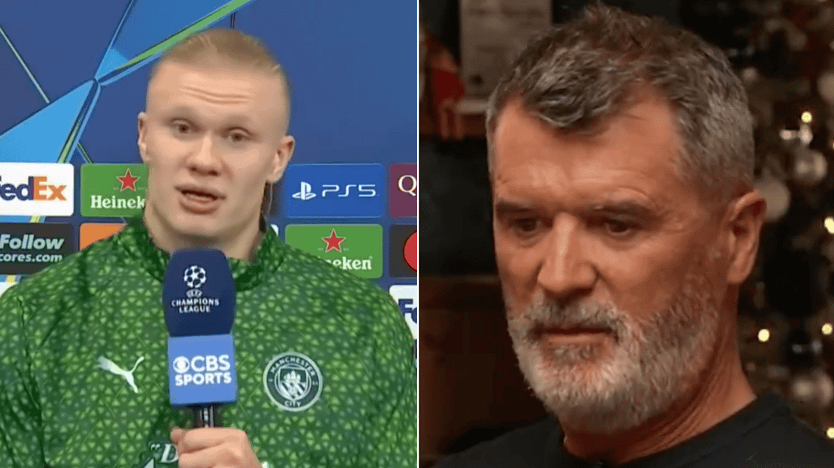Roy Keane's Priceless Reaction After Erling Haaland Given Stick to ...