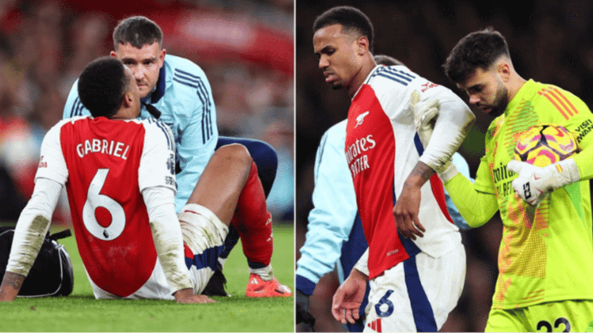 Injury expert gives update on Gabriel after Arsenal star taken off vs ...