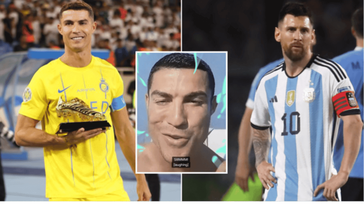 Cristiano Ronaldo uses his 'Siu' celebration after beating Lionel Messi ...