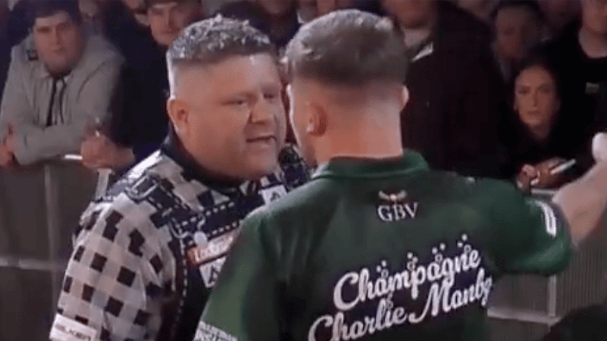 Referee forced to intervene as Charlie Manby and James Hurrell clash at ...