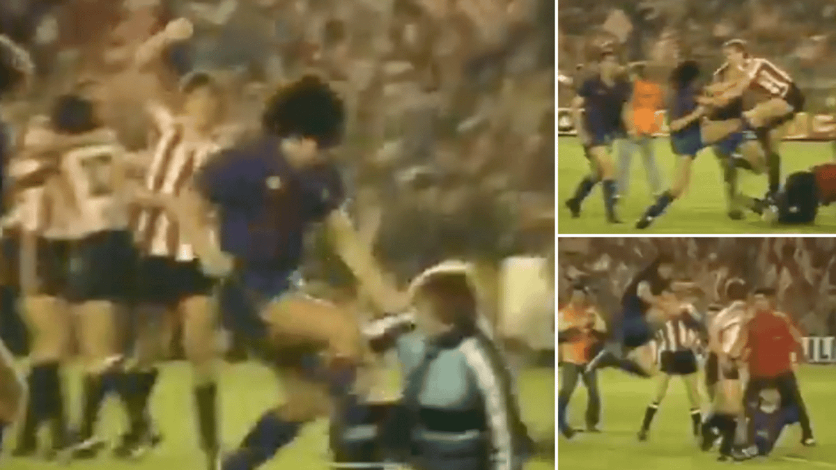 Diego Maradona started a riot during Copa Del Rey final after knocking ...