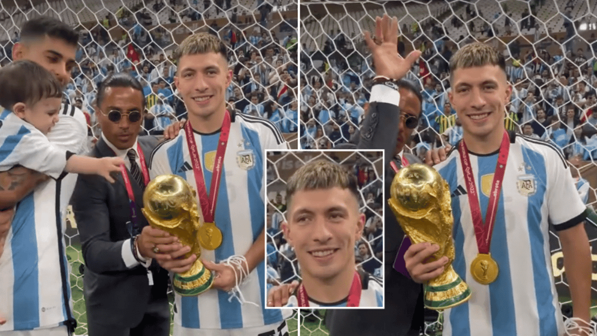 Awkward footage of Salt Bae posing with Lisandro Martinez and World Cup ...