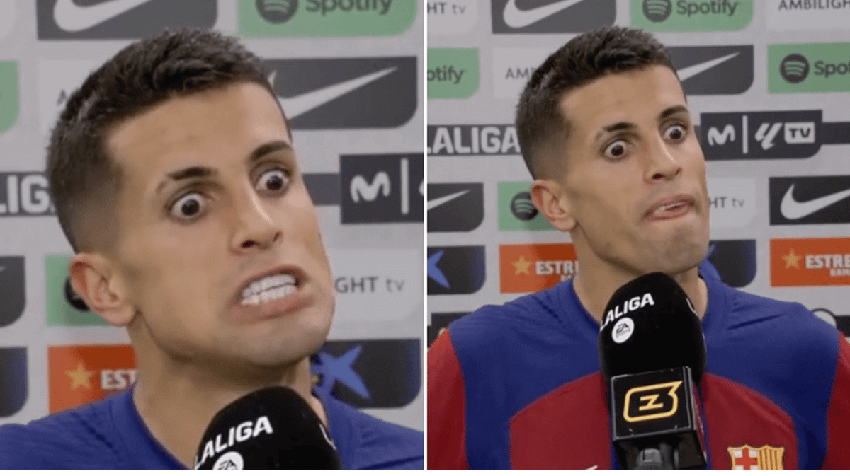 Joao Cancelo's post-match interview after scoring winner for Barcelona ...