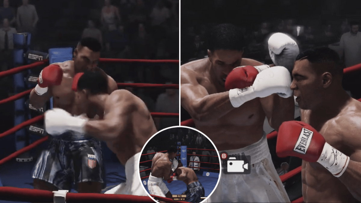 3D simulation of Anthony Joshua vs Mike Tyson ends in brutal third ...