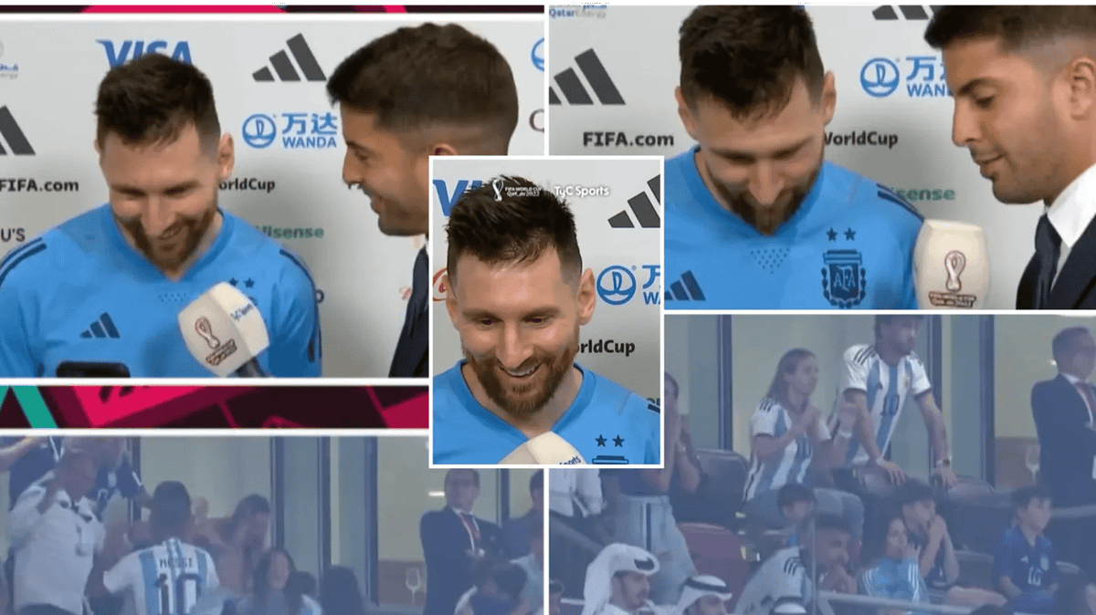 Footage of Lionel Messi watching his family react to his Argentina goal ...