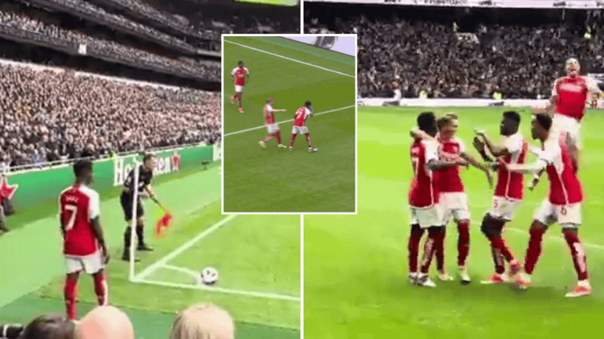Fan footage shows why Bukayo Saka cupped his ear to the Spurs fans ...