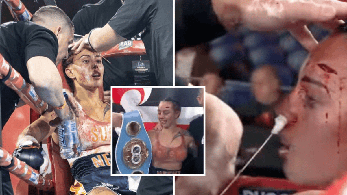 Kiwi world champion defends title despite suffering gruesome forehead ...