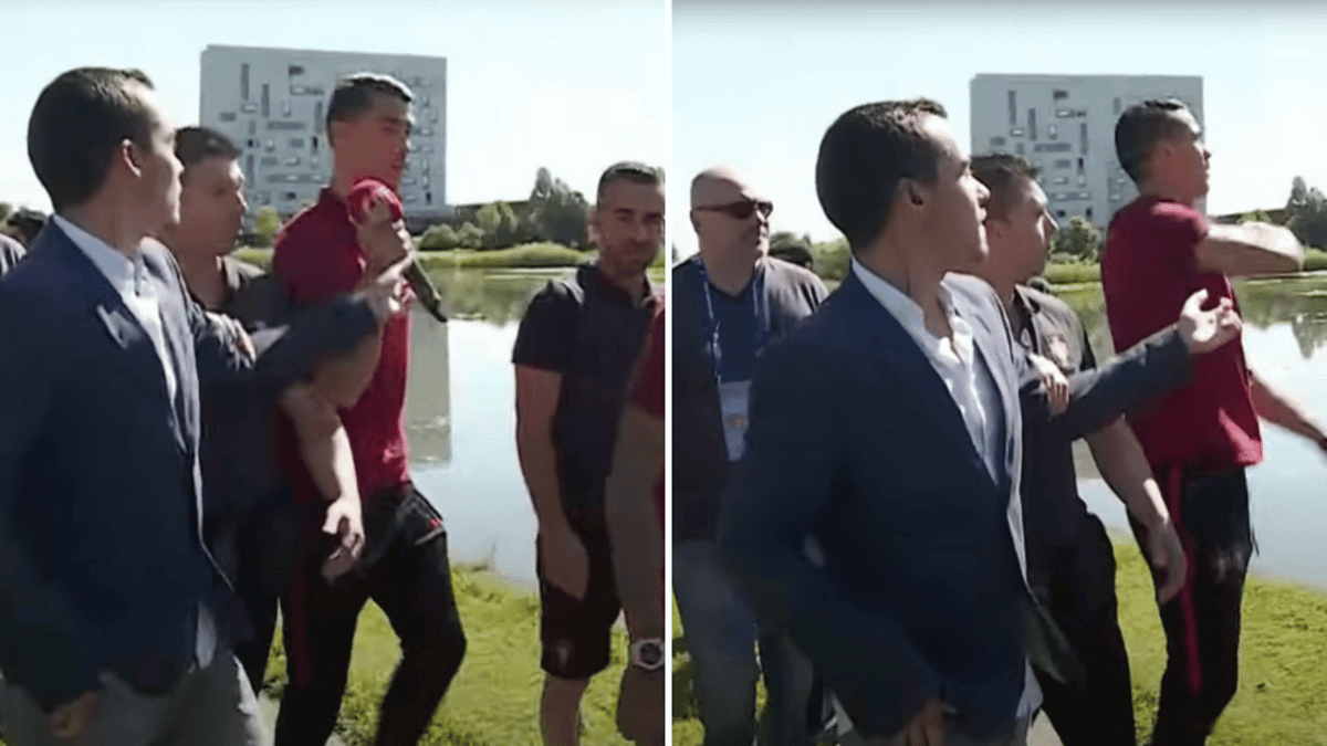Cristiano Ronaldo snapped at reporter and threw his mic into lake after ...