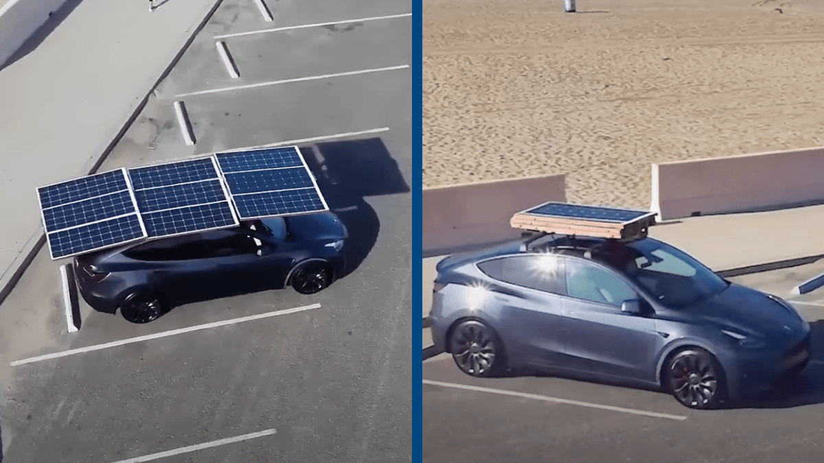 Tesla owner adds 4000 watt solar panel roof to his Model Y car after ...