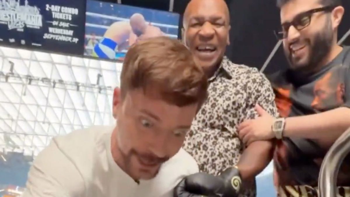 Moment Mike Tyson 'dropped' MrBeast with a painful-looking body shot