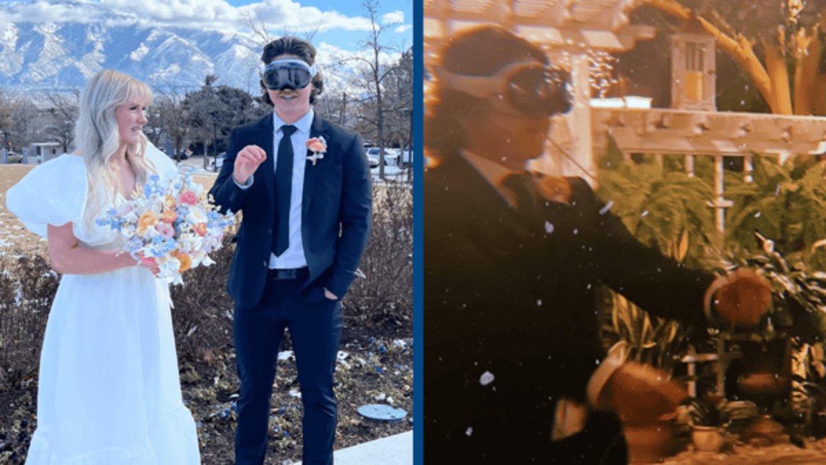 Software engineer wears Apple Vision Pro during his wedding and his ...