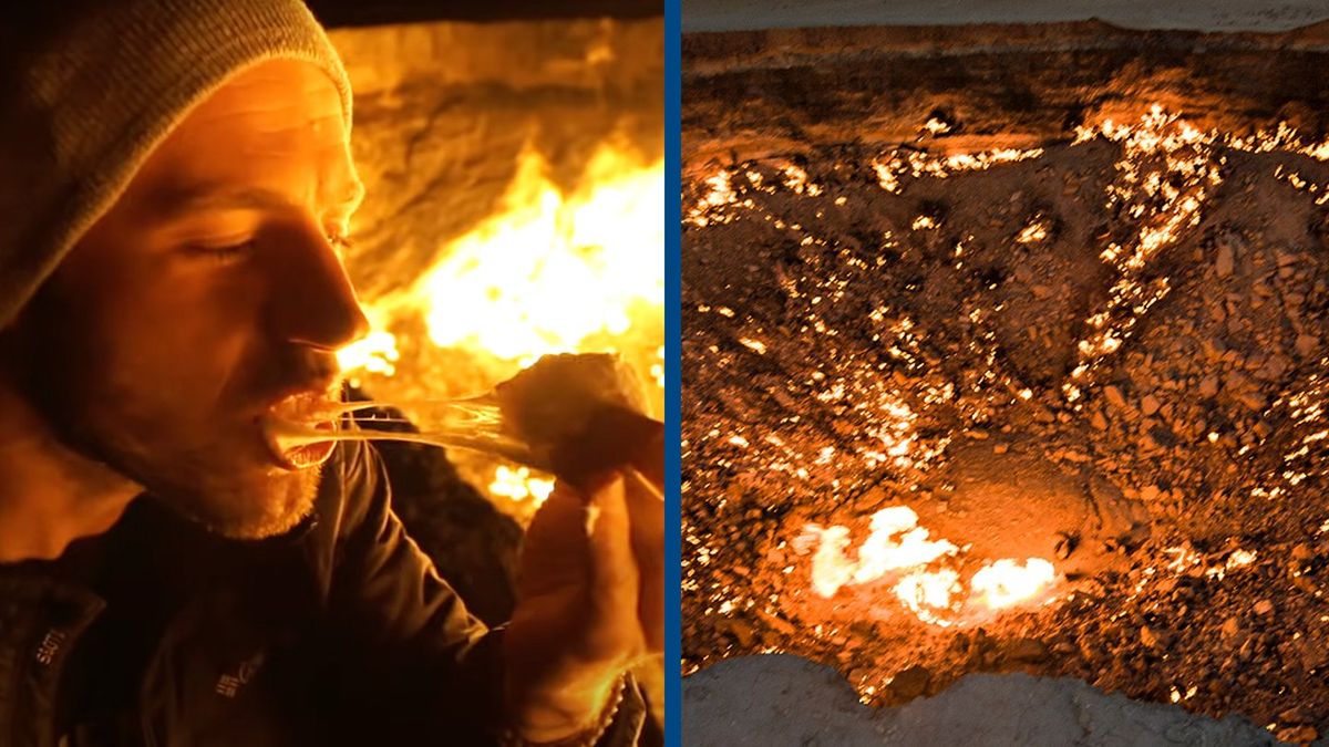 YouTuber gets dangerously close to ‘Doorway to Hell’ to roast ...