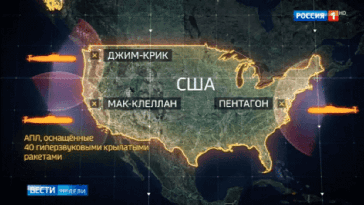 Map of US nuclear targets were revealed on Russian state TV