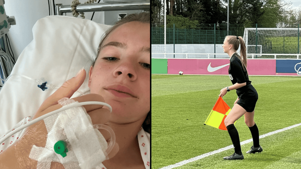 Female football referee nearly killed after being hit by ball she ...