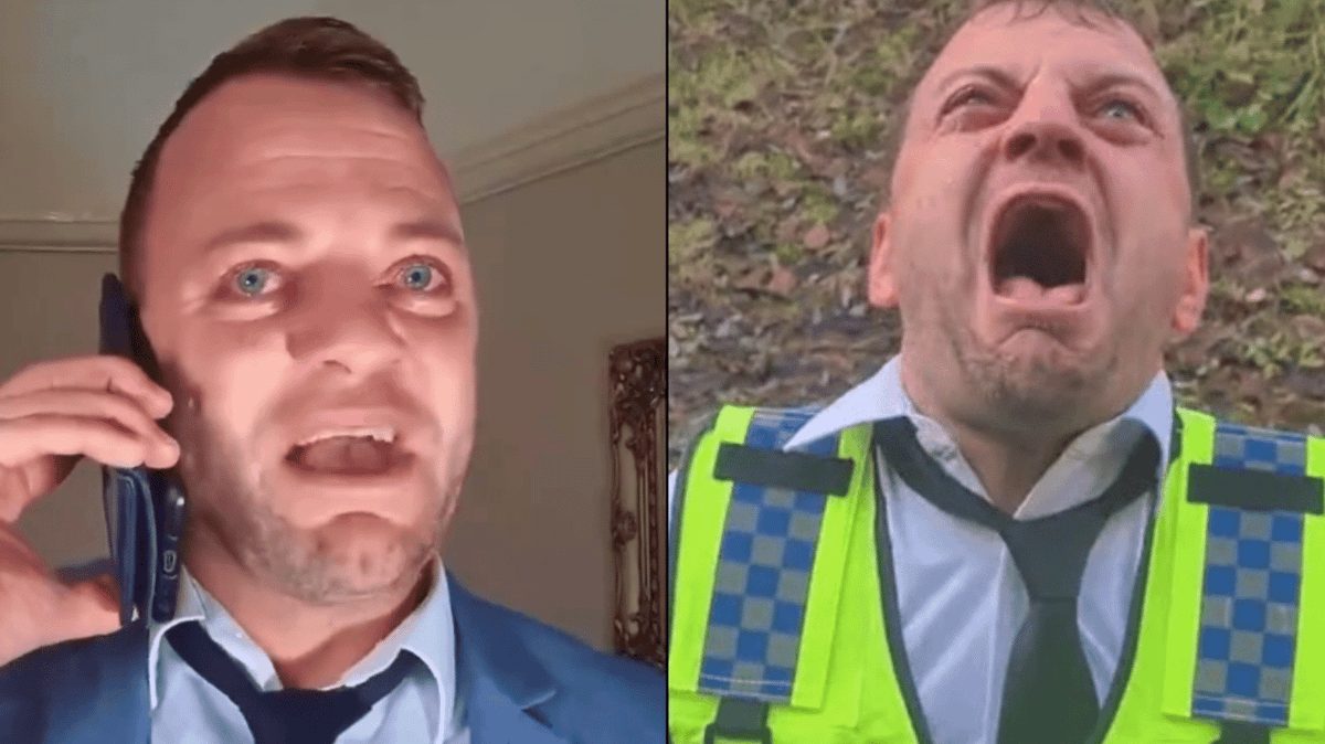 Man behind 'British Cop Screaming' TikTok meme reveals why he does it