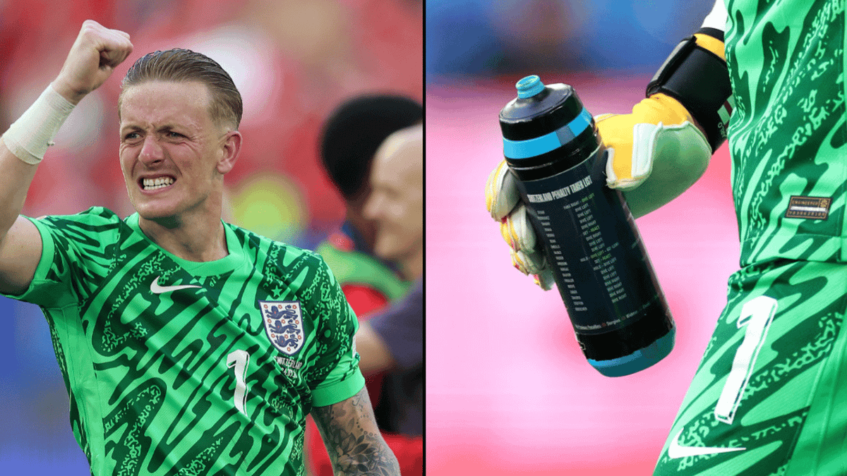 Jordan Pickford’s water bottle cheat sheet revealed following heroic ...
